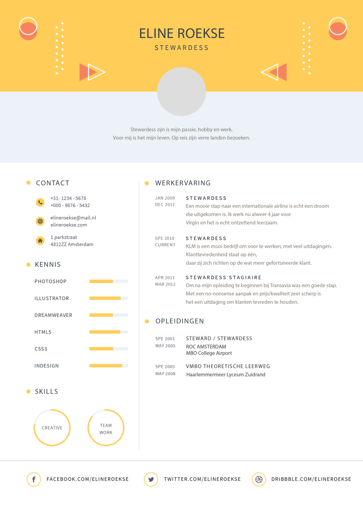 Cv voorbeeld steward/stewardess - Perfect CV - Gratis downloaden
