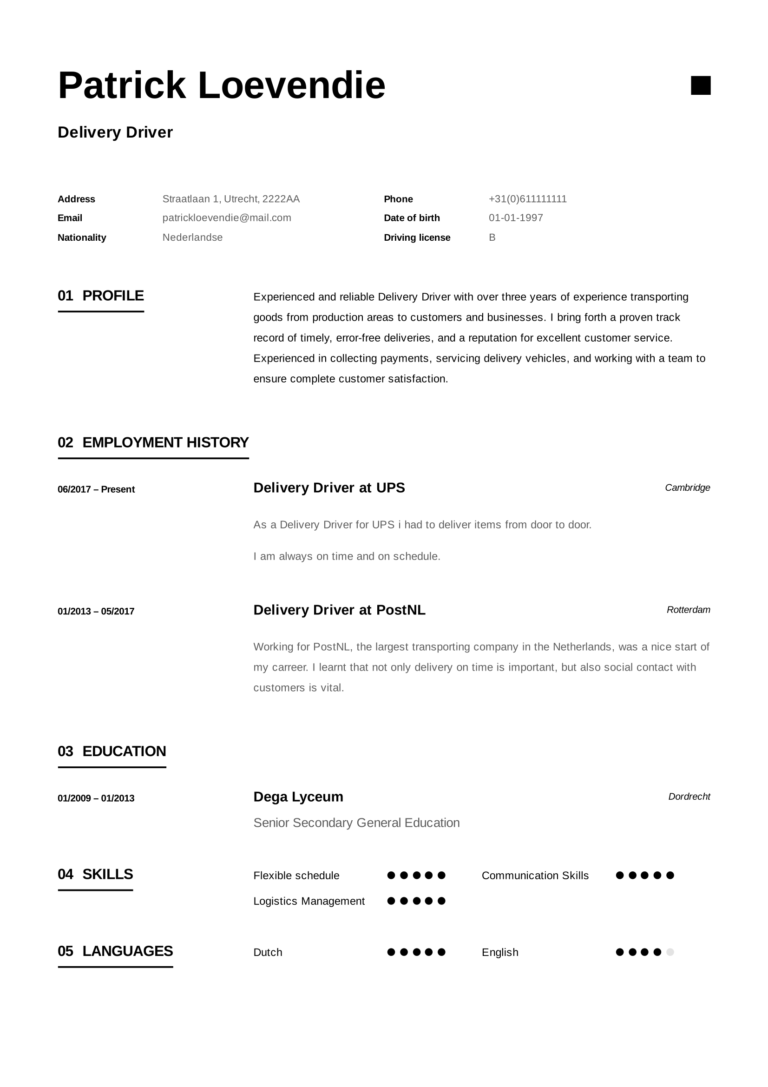 Engels Cv Maken? - Gratis Cv Voorbeelden *2019* in Word & PDF