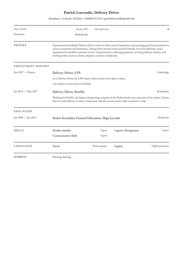 Engels Cv Maken? - Gratis Cv Voorbeelden *2019* in Word & PDF