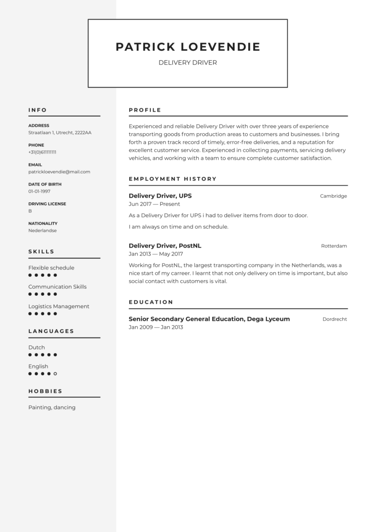 Engels Cv Maken? - Gratis Cv Voorbeelden *2019* in Word & PDF