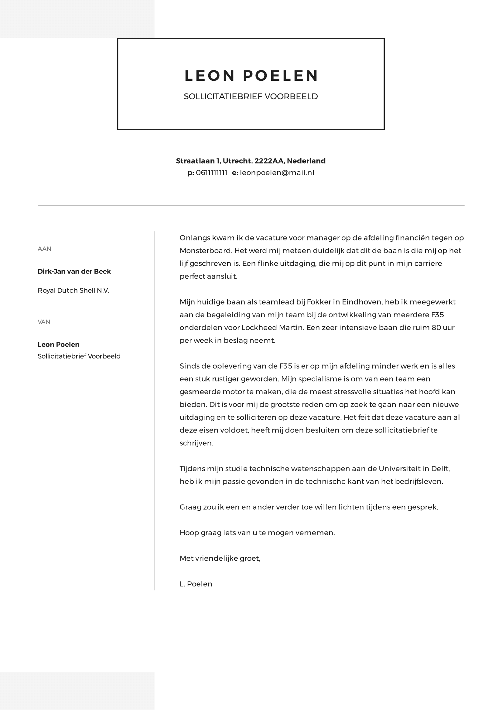 Sollicitatiebrief Voorbeeld - 15+ Gratis Sollicitatiebrieven in PDF en Word